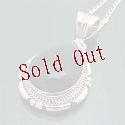 NAVAJO/ナバホ族 Ted Etsitty オニキス ティアドロップ ネックレス