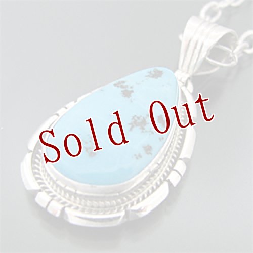 ナバホ族 Ted Etsitty スリーピングビューティー ターコイズ ネックレス 【送料無料】